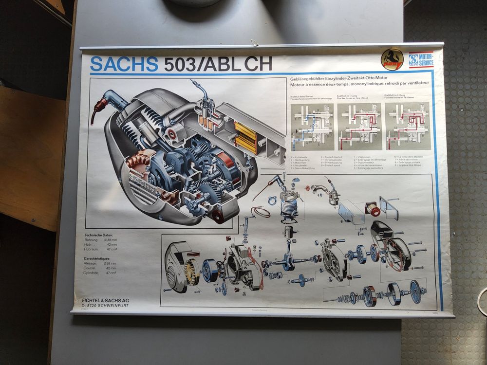 Mofa Sachs 503 / Explosionszeichnung Motor (Gebraucht) in Schüpfen für ...