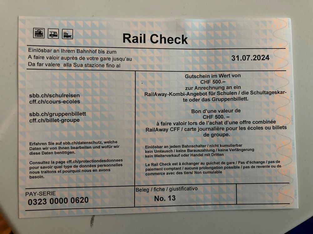 Rail Check (Neu und originalverpackt) in Einsiedeln für CHF 235 – mit ...
