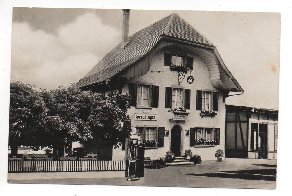GEROLFINGEN Restaurant Schwanen, Fritz Züttel pr., Tanksäule (Neu ...