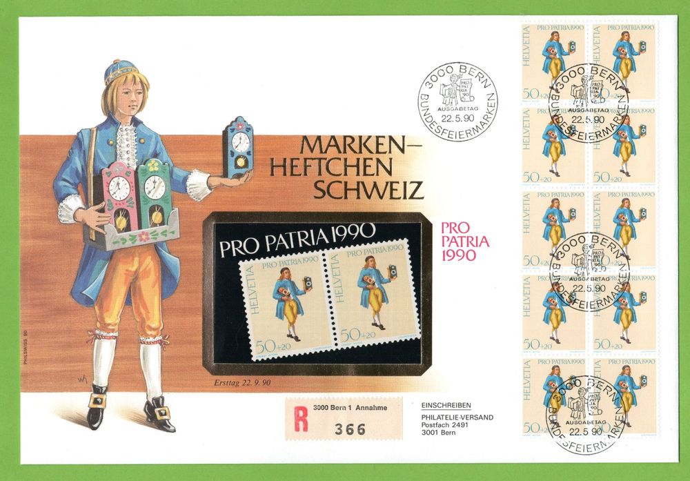 PP 1990 Markenheft Heftchenblatt illustrierter Luxusbrief | Kaufen auf Ricardo