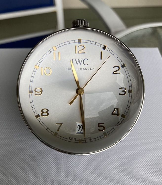 IWC SCHAFFHAUSEN Portuguese Table Clock 75 Years Anniversary | Kaufen ...