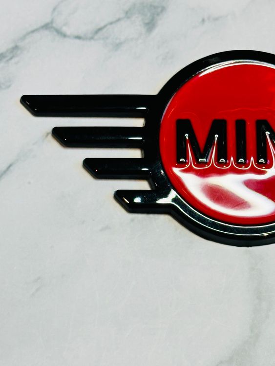 Mini Schriftzug Aufkleber Emblem Logo Metall Schwarz/Rot NEU (Neu und ...