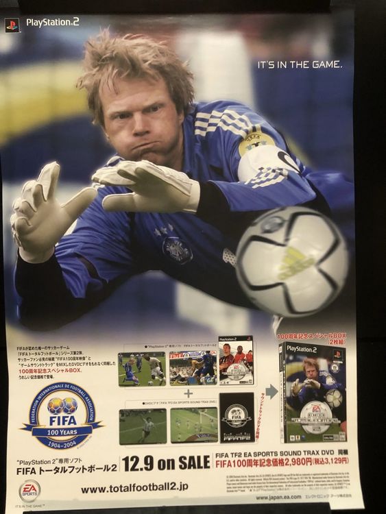 FIFA Total Football 2 Oliver Kahn PS2 VideoGame Poster Japan | Kaufen ...