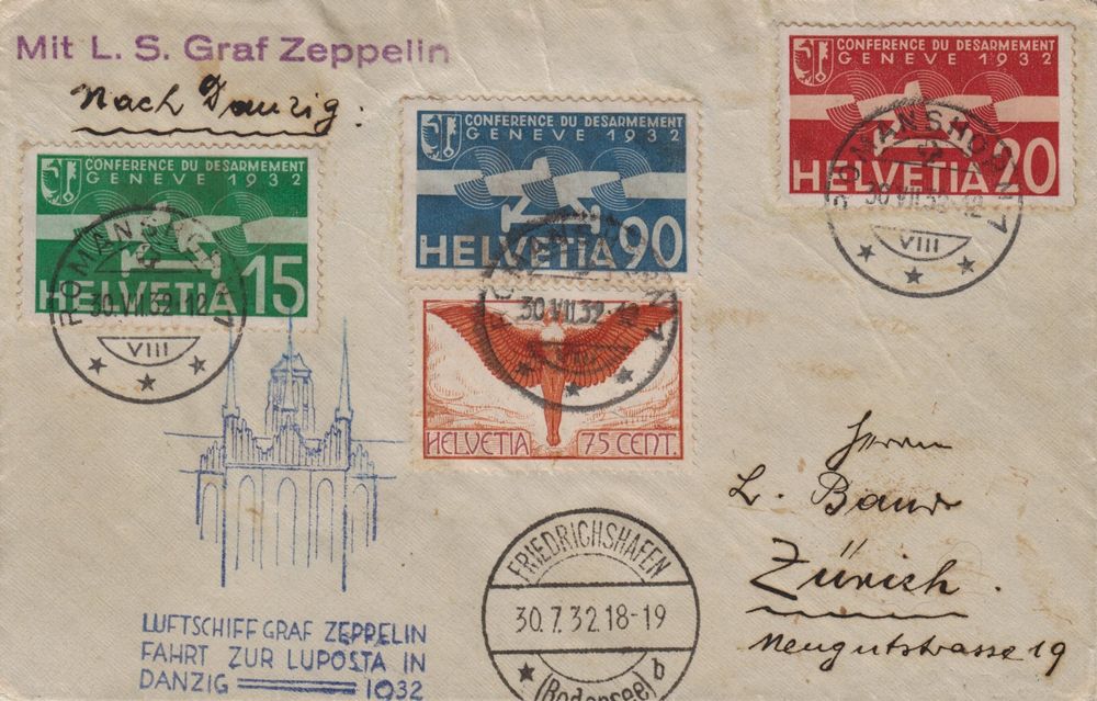 Brief mit LZ 127 zur LUPOSTA in Danzig 1932 (Gebraucht) in Wichtrach ...