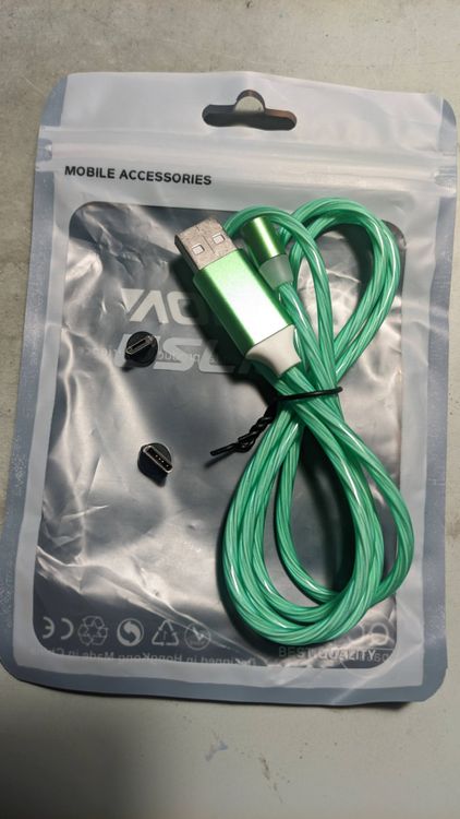 Light-Up Cable 3 in 1 Magnetic Charging Cable micro usb usbc (Neu und ...