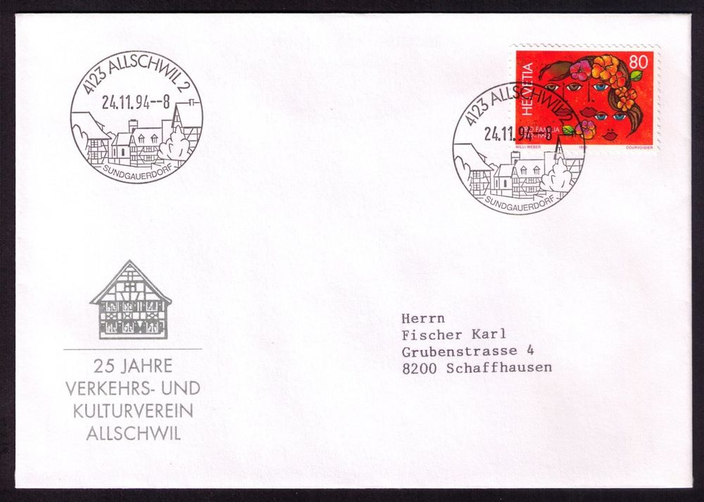 AKTION_4123 ALLSCHWIL 2_Werbestempel K1419_24.11.94_ET-Brief (Gebraucht ...