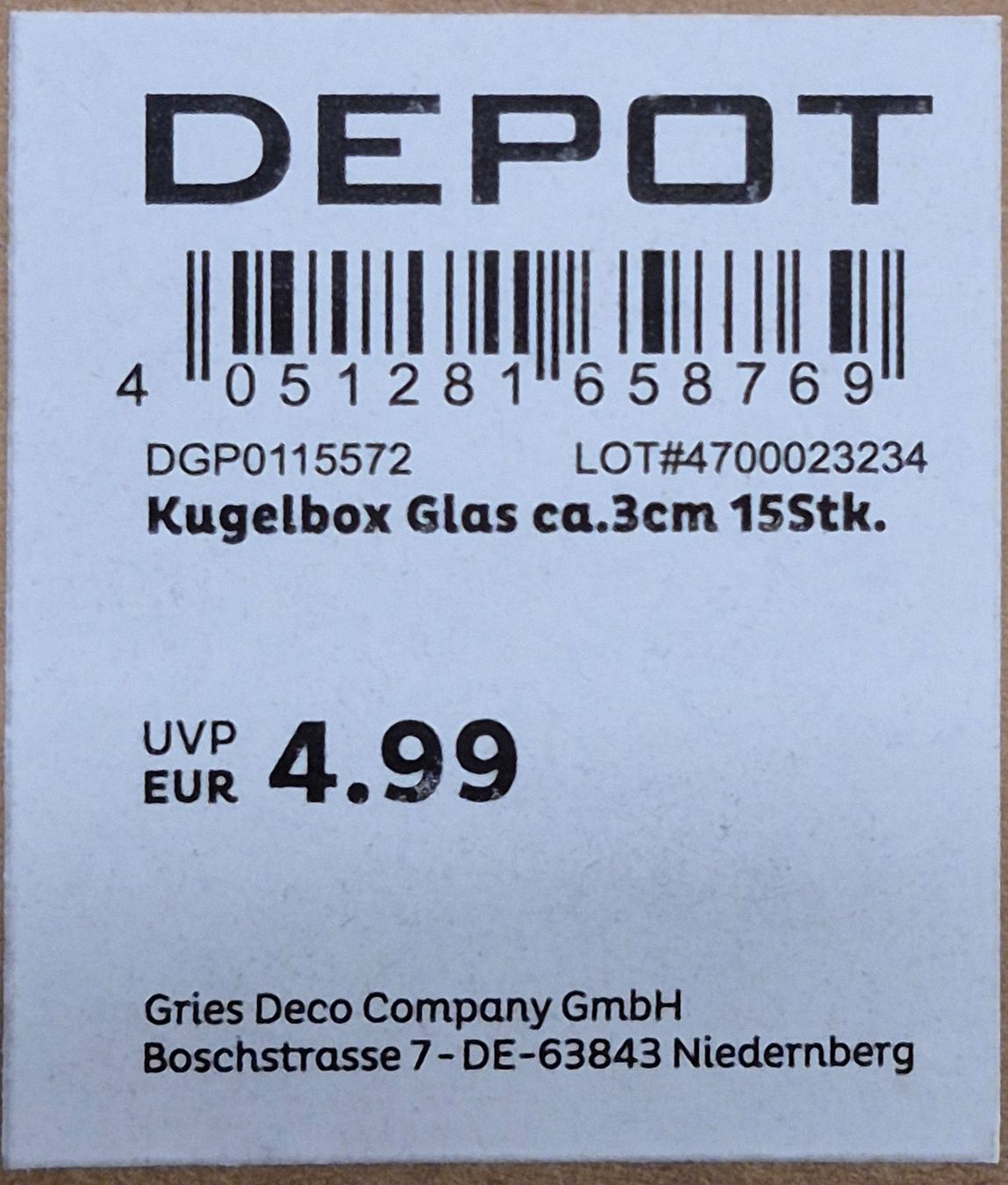 Kristbaumkugeln Glas (15Stk à ca 3cm) / rosa (Neu und originalverpackt ...