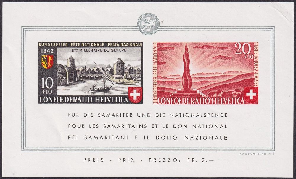 1942, Budesfeierblock B19 ** postfrisch, SBK: 100.- (Gebraucht) in ...