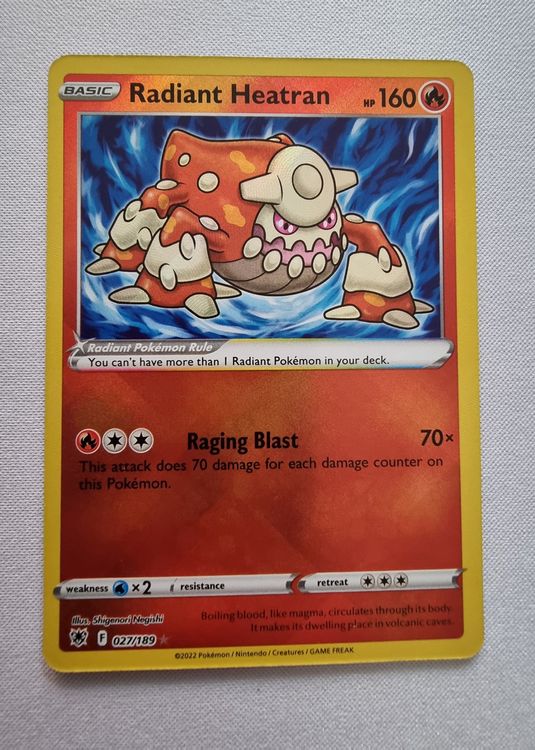 Pokémon Radiant Heatran 027/189 MINT ENG Astral Radiance (Neu (gemäss ...