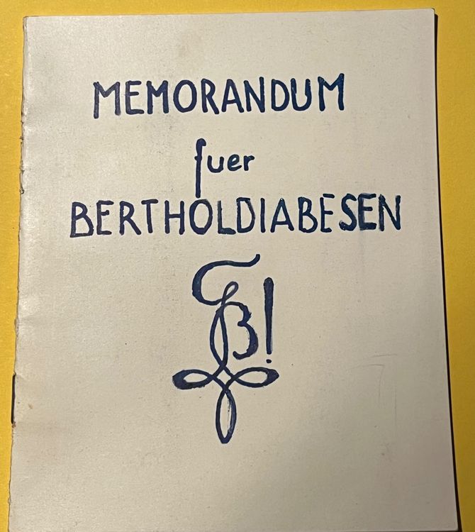 Memorandum Bertholdia für Bertholdiabesen Studentika rar (Gebraucht) in ...