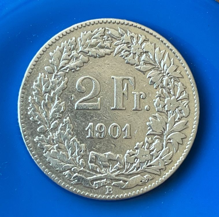 SEHR SELTEN!!!! 2 Franken 1901 Silber (Gebraucht) in Münchenstein für CHF 85 – mit Lieferung auf ...