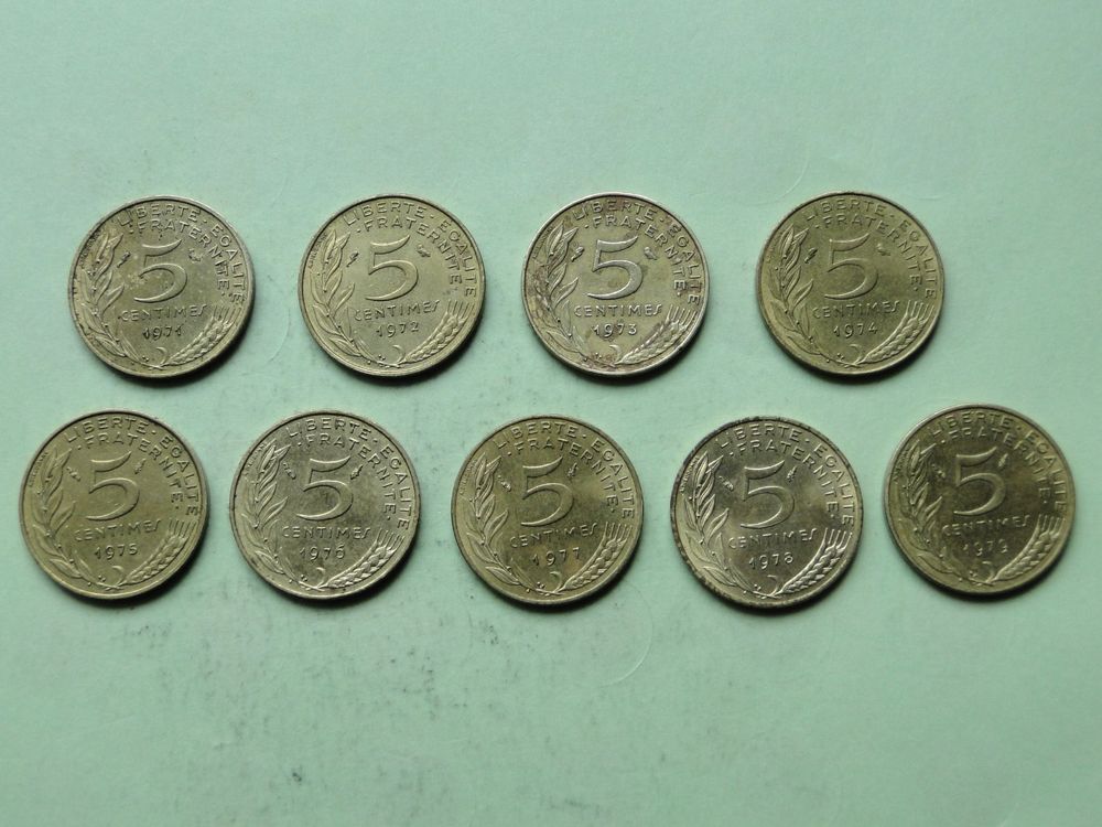 9x 5 centimes France 1971-1979 - complet (Gebraucht) in Killwangen für CHF 1 – mit Lieferung auf ...