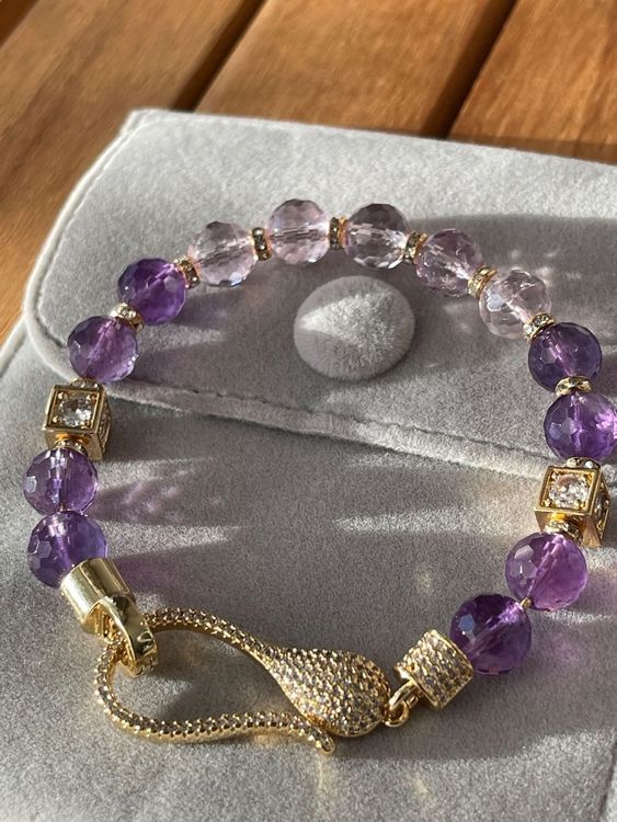 Edelstein Amethyst Armband Armkette Armschmuck 17 cm NEU (Neu (gemäss ...