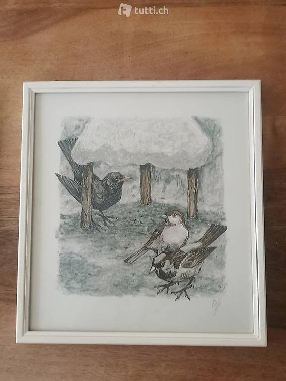Zwei schöne Lithos Vogelmotive von Alex Walter Diggelmann | Kaufen auf ...