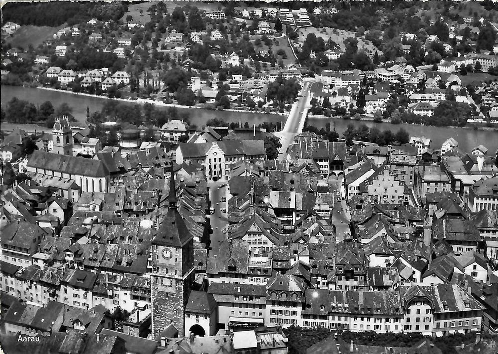 Aarau AG Flugaufnahme Nr.1907 , Altstadt ca.1950 (Gebraucht) in Solothurn für CHF 11 – mit ...