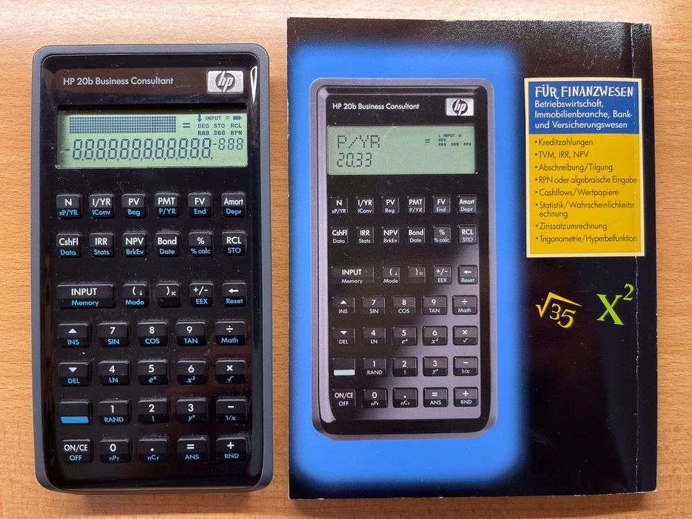 HP 20b Hewlett Packard calculator with manual (german) (Gebraucht) in ...