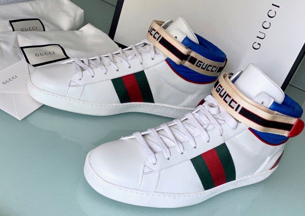 GUCCI ACE Strap Leder Hi Top Sneakers 43 | Kaufen auf Ricardo