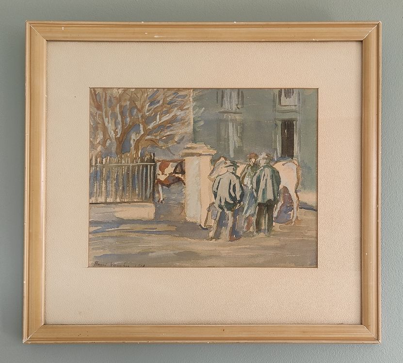 Aquarelle ancienne "comice agricole signé Henri Vaucher 1918 (Gebraucht) in Tramelan für CHF 200 ...