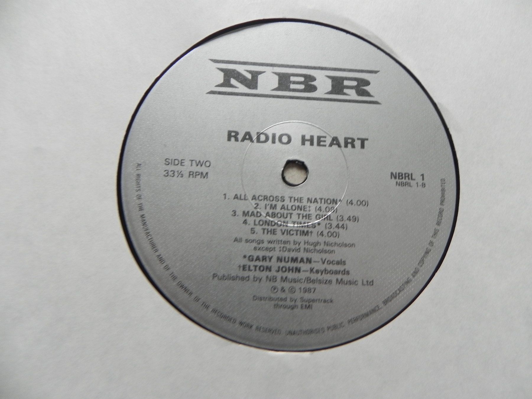 LP brit. Synth Pop Gary Numan & Elton John Radio Heart 1987 (Gebraucht ...