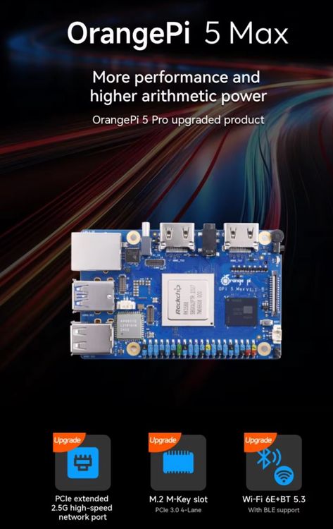Orange Pi 5 Max 16 GB RAM LPDDR5 Rockchip RK3588 Entwicklung (Neu und originalverpackt) in ...
