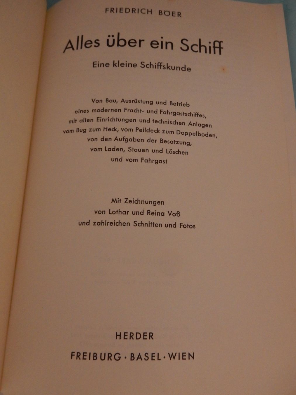 Schifffahrtskunde: Alles über ein Schiff 1962 Friedrich Boer (Gebraucht) in Jona für CHF 3 – mit ...