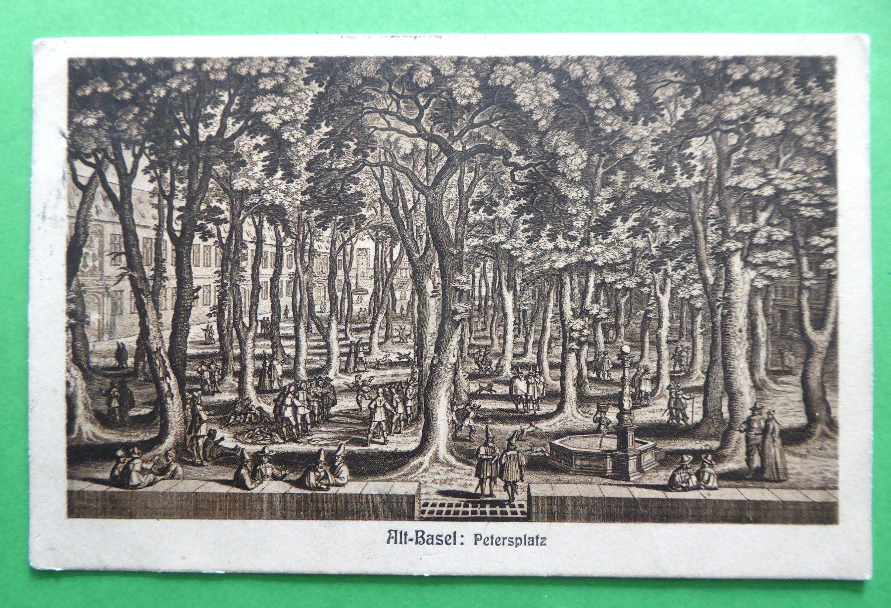 AK Basel Petersplatz 1914 nach einer Zeichnung von Merian (Gebraucht ...