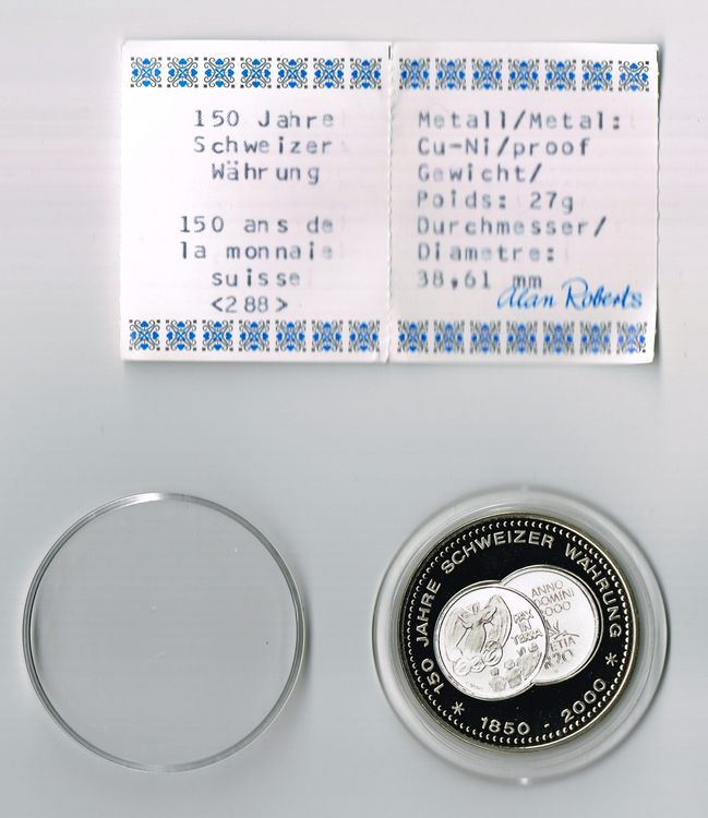 2000_Pax in Terra_20 Franken Gedenkmünze_Münze auf Medaille | Kaufen auf Ricardo