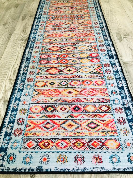SONDERPREIS 🩵300 cm lang! Teppich Flur Läufer Boho Ethno (Neu und ...