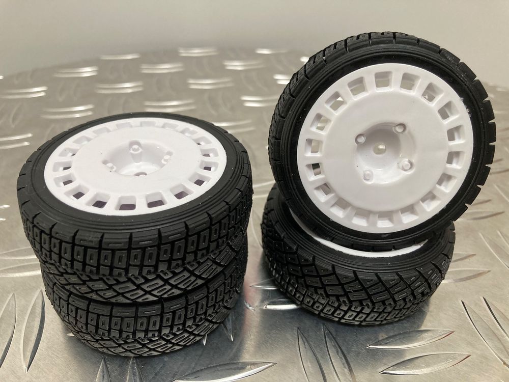 Kompletträder RC Modell 1:10 «Open Rally» weiss 26mm NEU! (Neu (gemäss ...
