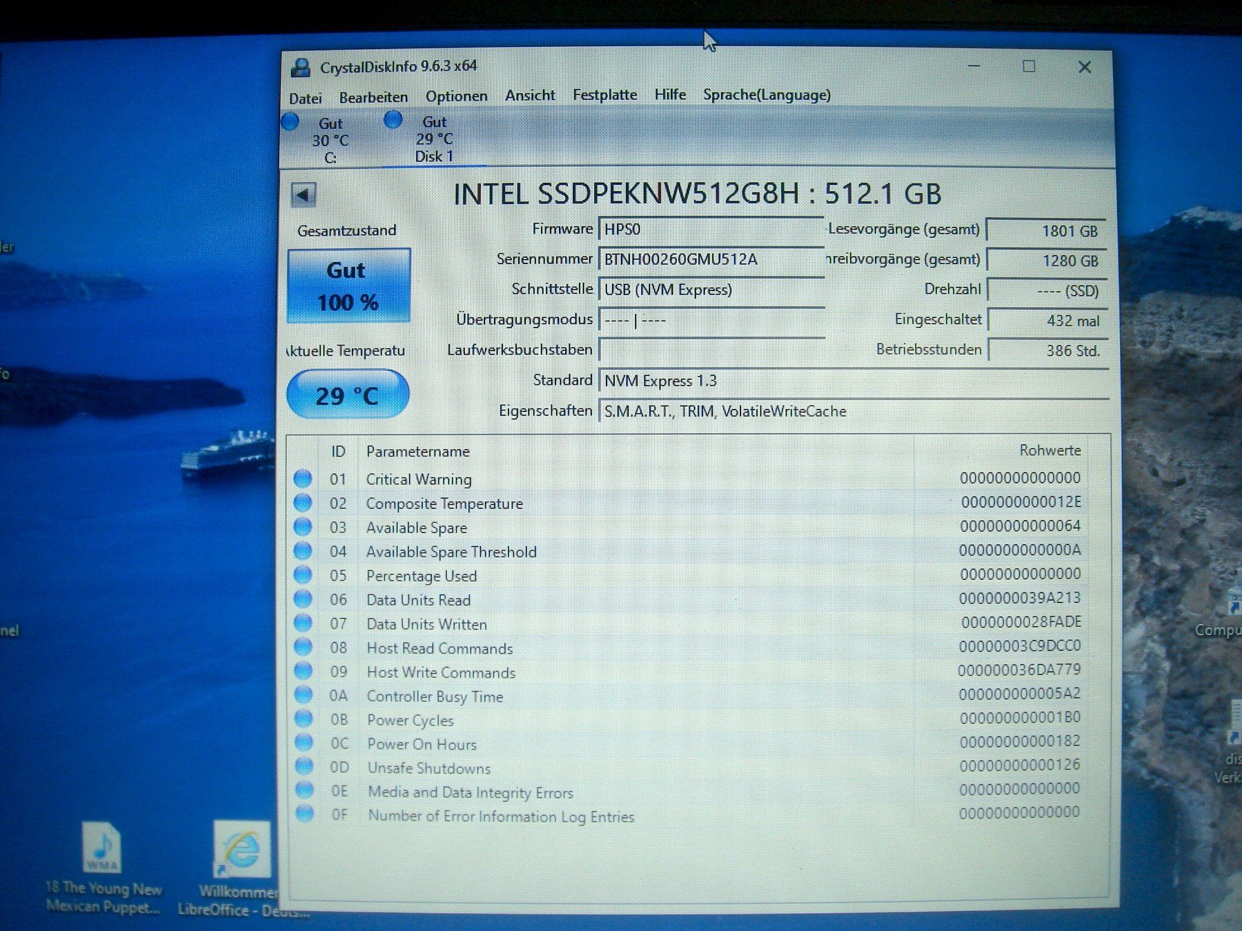1 stück 512gb m.2 nvme ssd. Intel. Details siehe Bildern. (Gebraucht ...