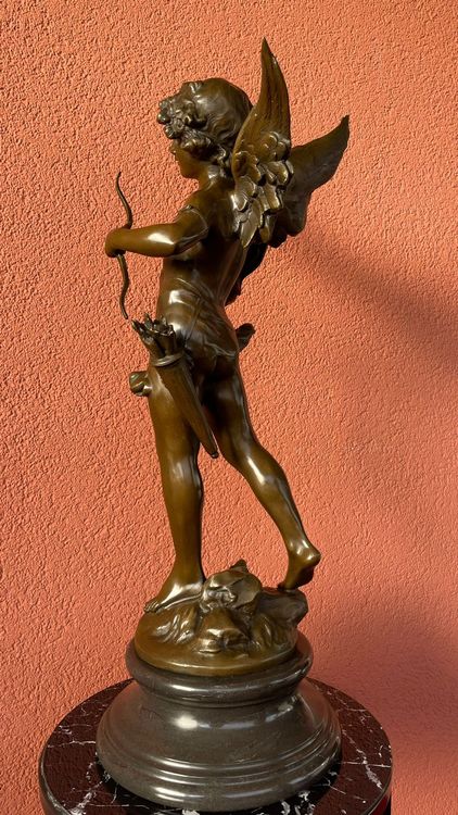 Bronzeskulptur Engel Amor im Antik-Stil Bronze Figur Statue (Neu und ...