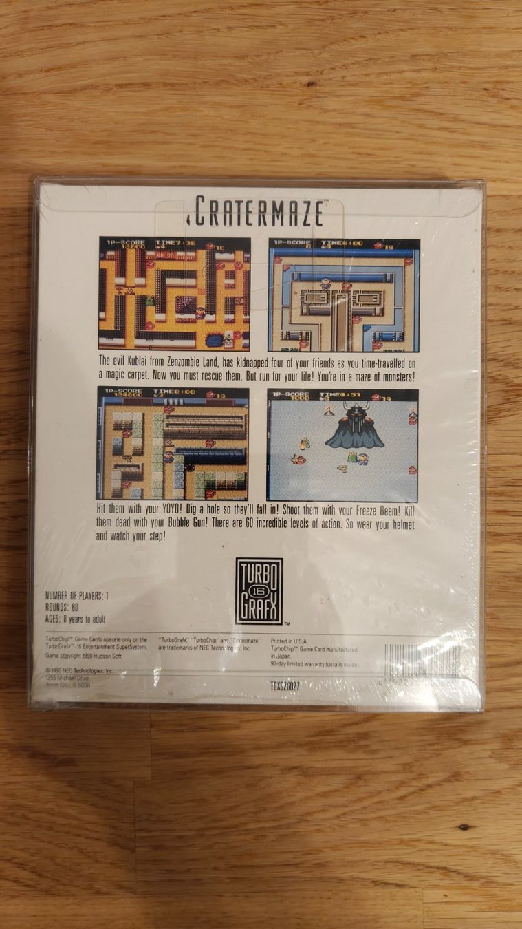 Cratermaze - PC Engine / TurboGrafx-16 - Complete In Box CIB (Neuf avec ...