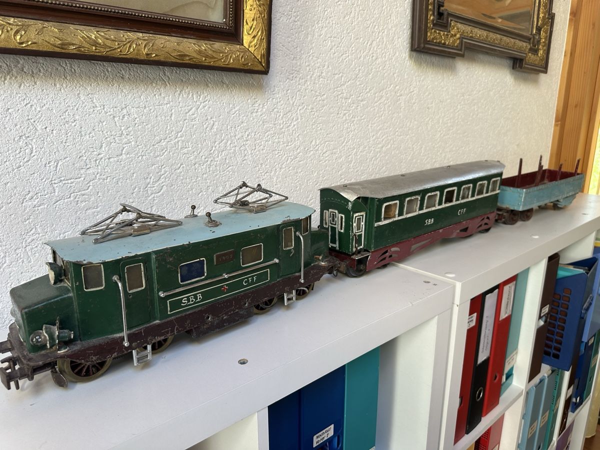 Altes SBB CFF Blech-Zug Set (Lok, 2 Waggons) um 1950 (Gebraucht) in ...