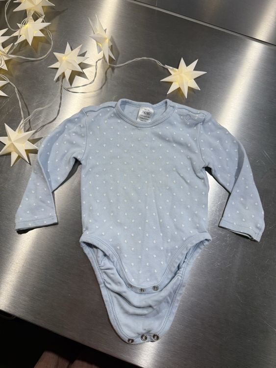 Baby Body Langarm Gr. 74/80 Hellblau mit Herzen 💙 (Gebraucht) in ...
