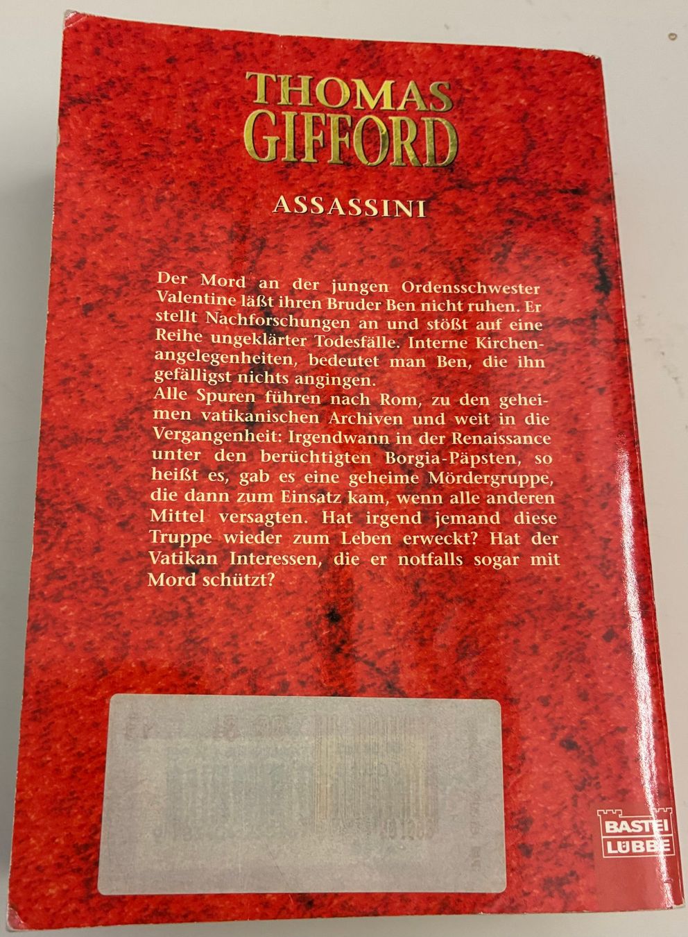 Thomas Gifford "ASSASSINI" Thriller - Spannende Lektüre! (Gebraucht) in ...