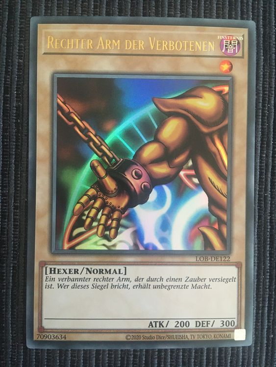 Yugioh 25 Exodia Rechter Arm der Verbotenen UR LOB (Neu und ...