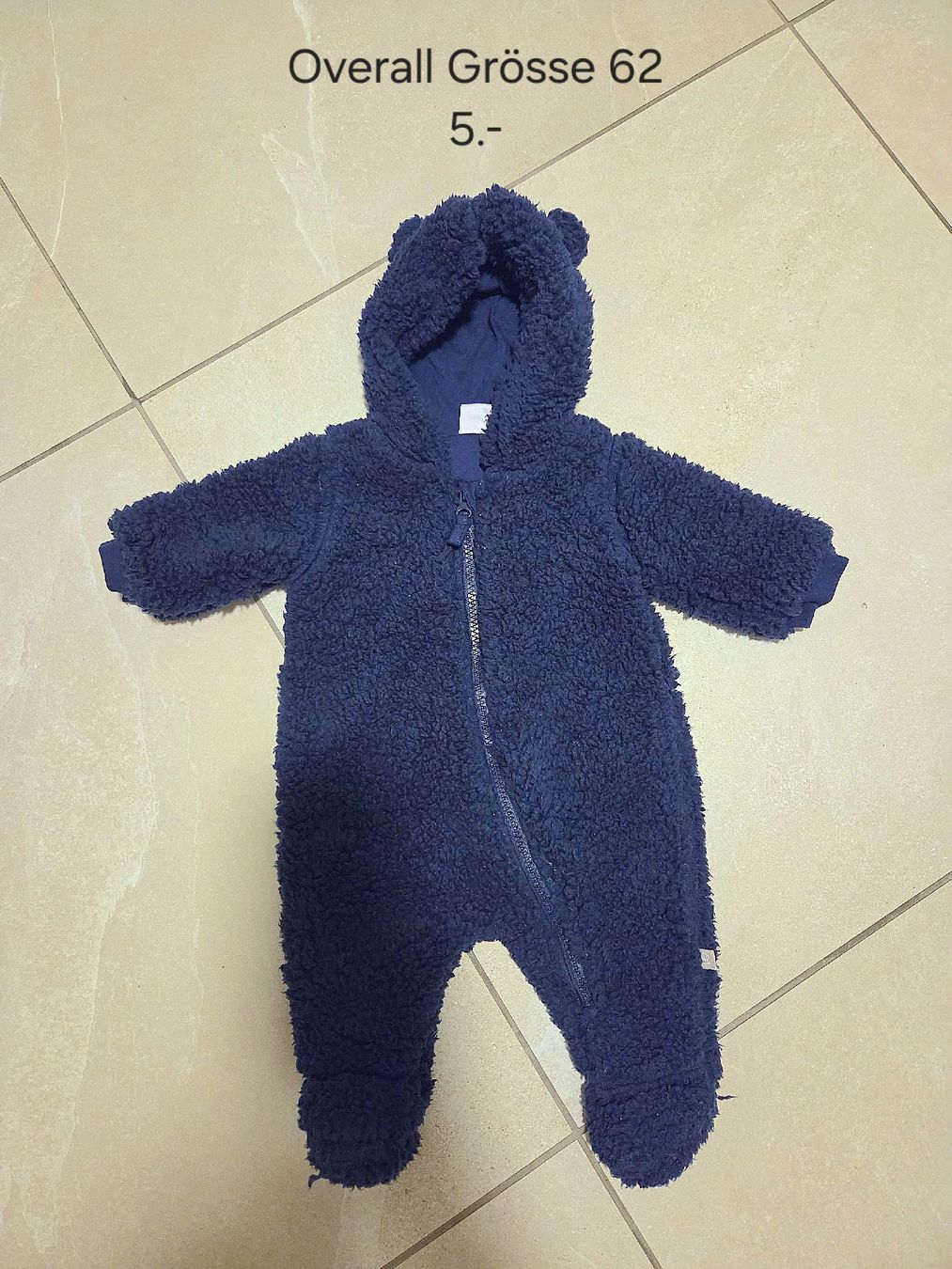 Kuscheliger Winter-Overall Gr. 62 mit Kapuze und Ohren (Neu (gemäss ...