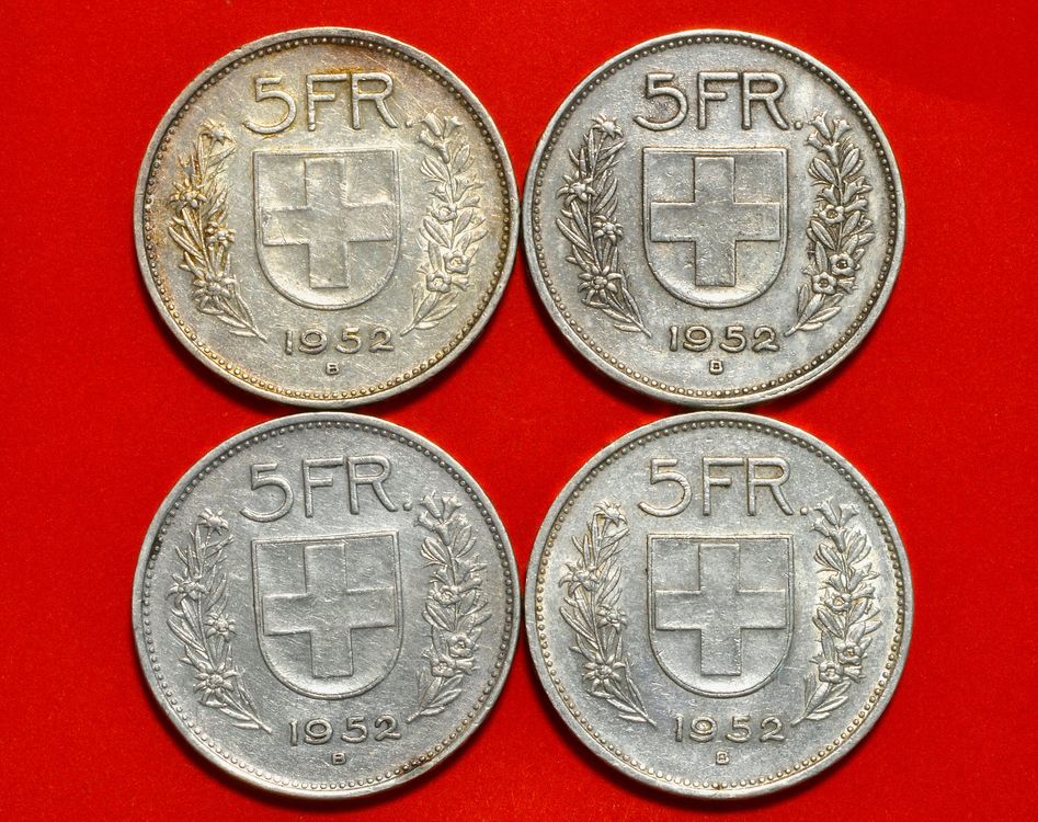 5 Franken 1952 (4X) (Gebraucht) in Oberglatt ZH für CHF 107 – mit Lieferung auf Ricardo kaufen