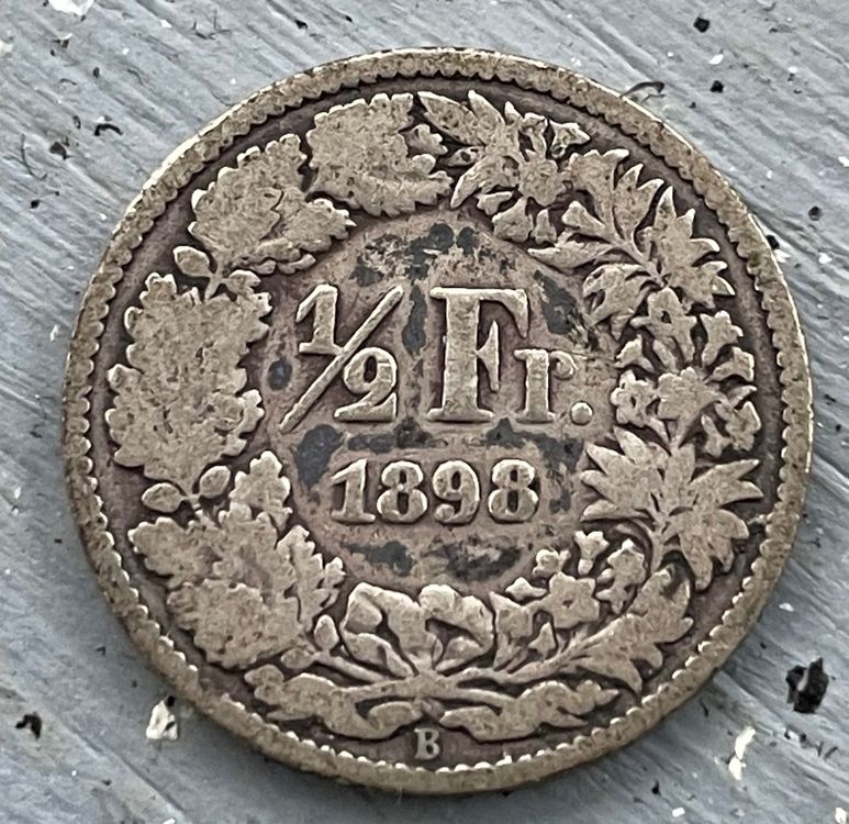 Münze 50 Rappen 1898 (Gebraucht) in Duebendorf für CHF 2 – mit ...