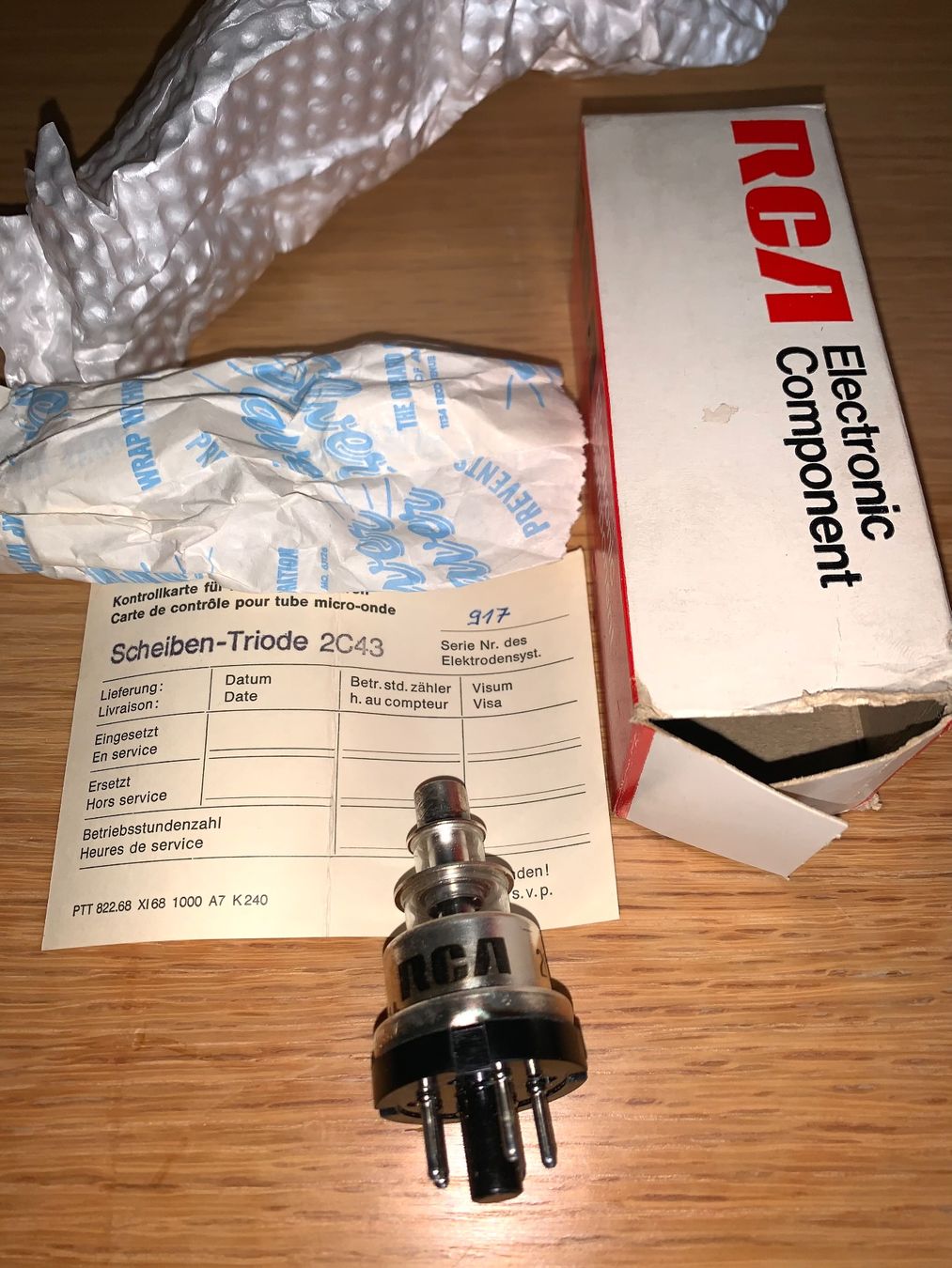 Röhre / Senderöhre 2C43 (Scheiben-Triode), NOS, RCA (Neu (gemäss ...