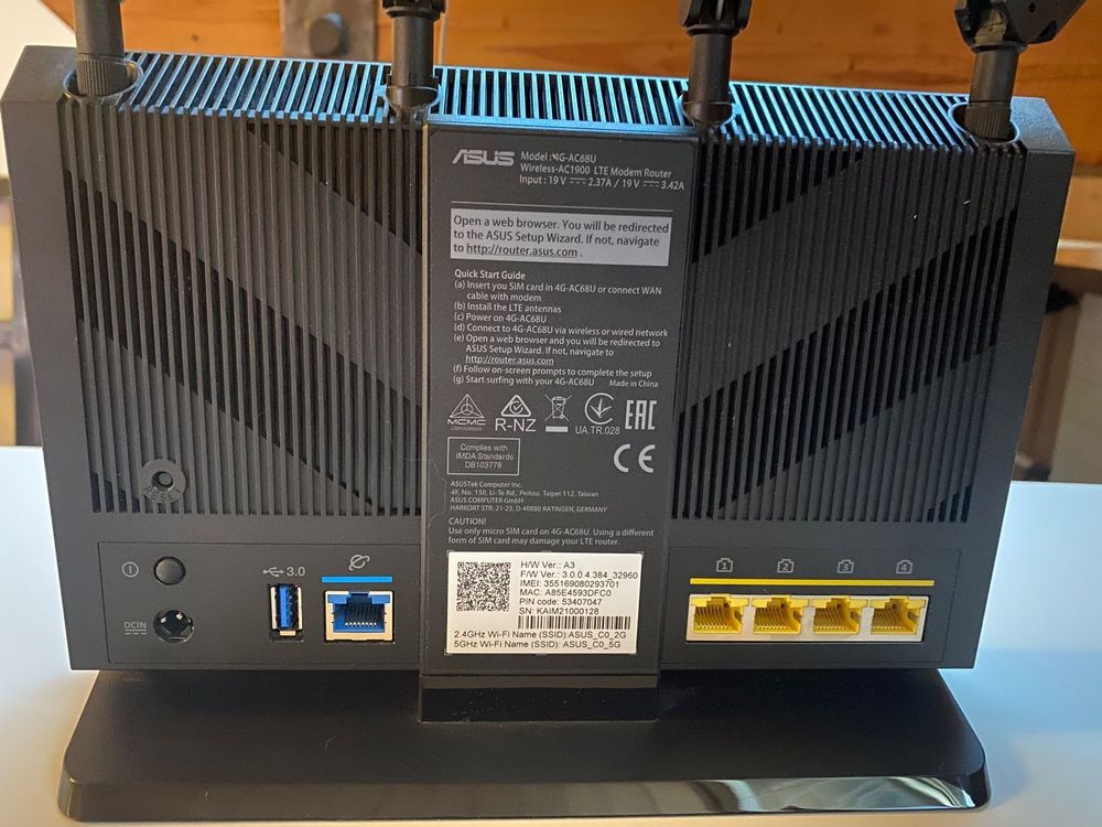 Asus Wi-Fi LTE Modem Router - 4G-AC68U | Kaufen auf Ricardo