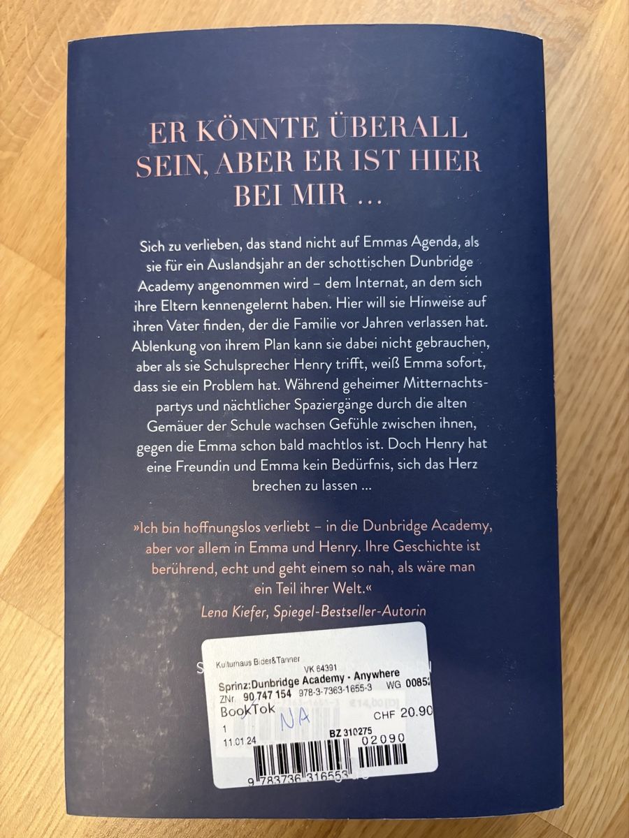 Sarah Sprinz - Dunbridge Academy: Anywhere, Roman! Top (Gebraucht) in ...