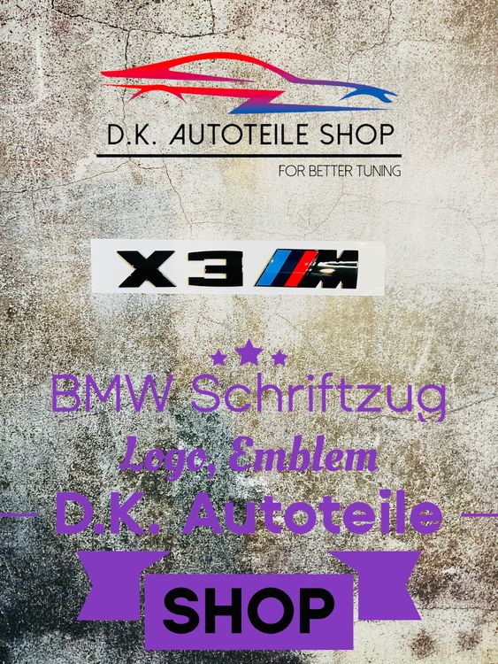 BMW X3M Emblem Logo Schriftzug NEU in Schwarz glänzend (Neu und ...