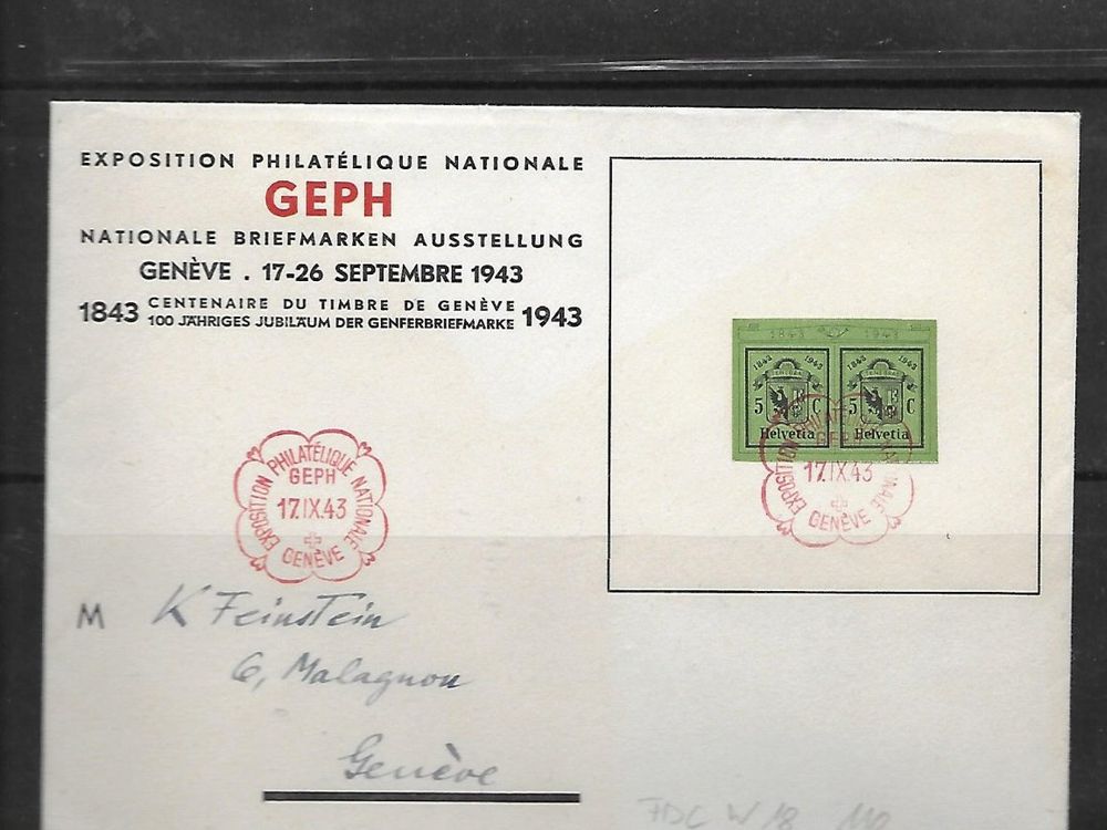 Block FDC 1943 Kat: CHF 110.- | Kaufen auf Ricardo