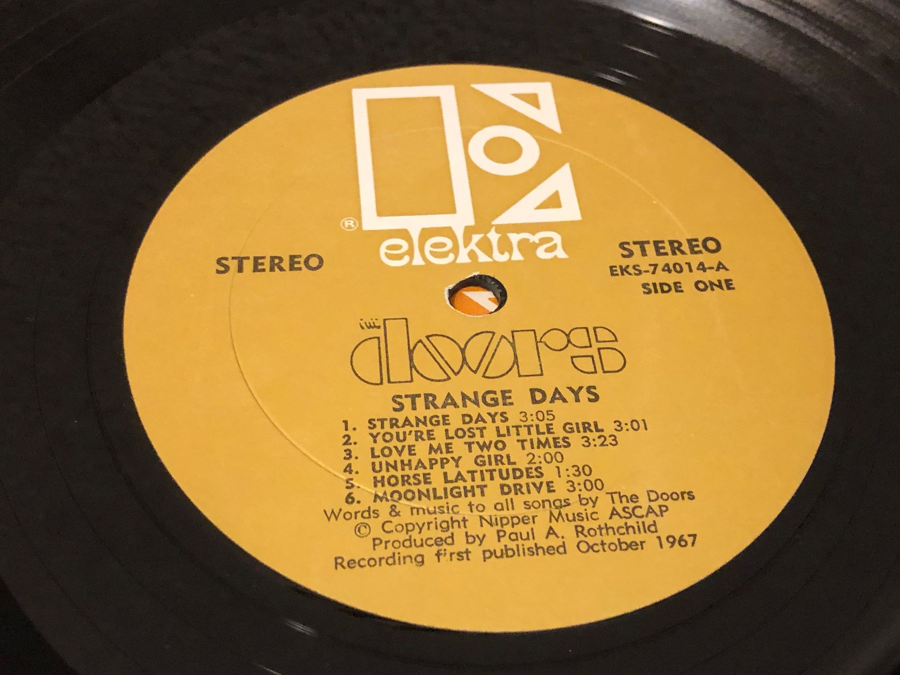 THE DOORS - STRANGE DAYS LP ORIG USA 1967 GOLD ELEKTRA (Gebraucht) in ...