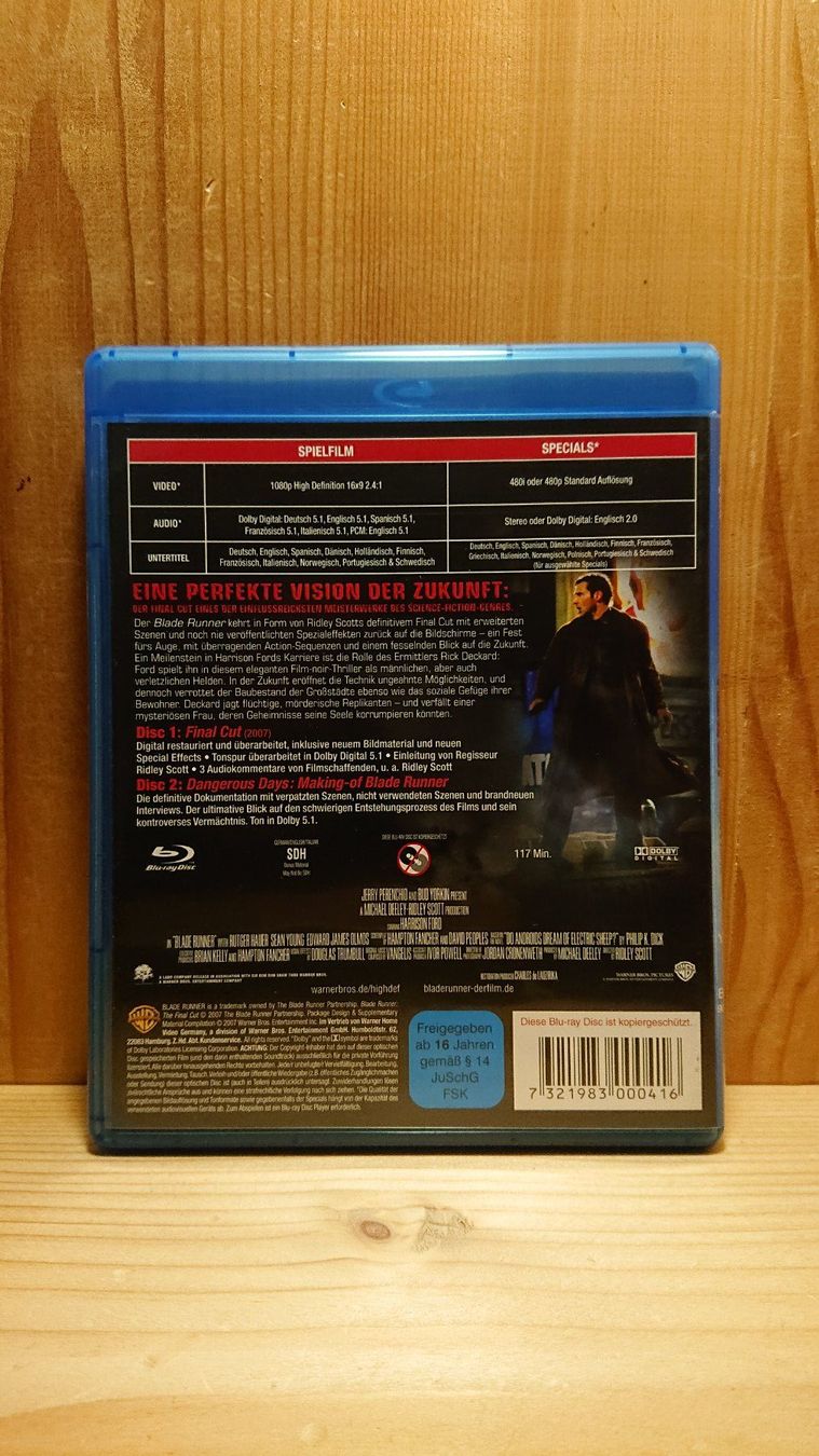 BLADE RUNNER Blu-Ray Final Cut mit Harrison Ford (Gebraucht) in Wilderswil für CHF 6.9 – mit ...