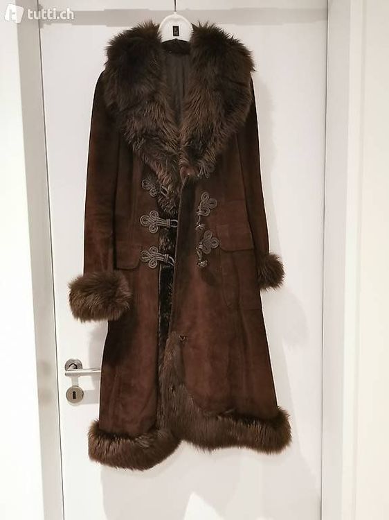 Leder Mantel Mit Fell