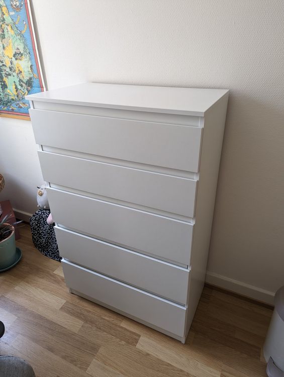 Commode MALM Ikea - 5 Tiroirs - Blanche | Kaufen auf Ricardo