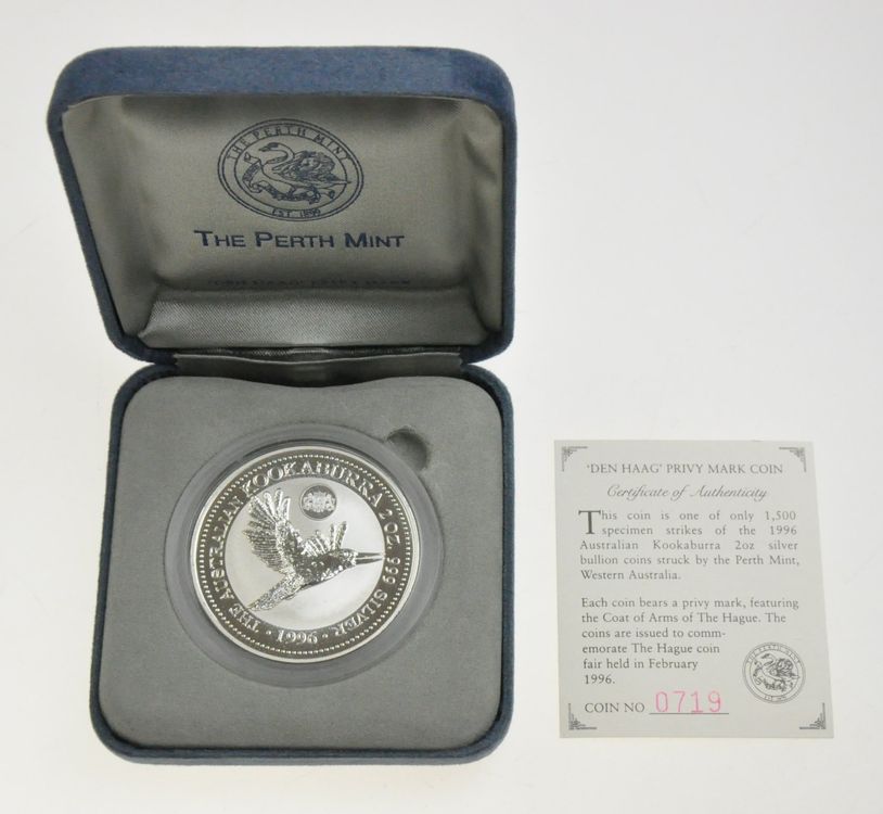 Australien 2 Unzen Silber 1996 Kookaburra Den Haag Privy Mar | Kaufen ...