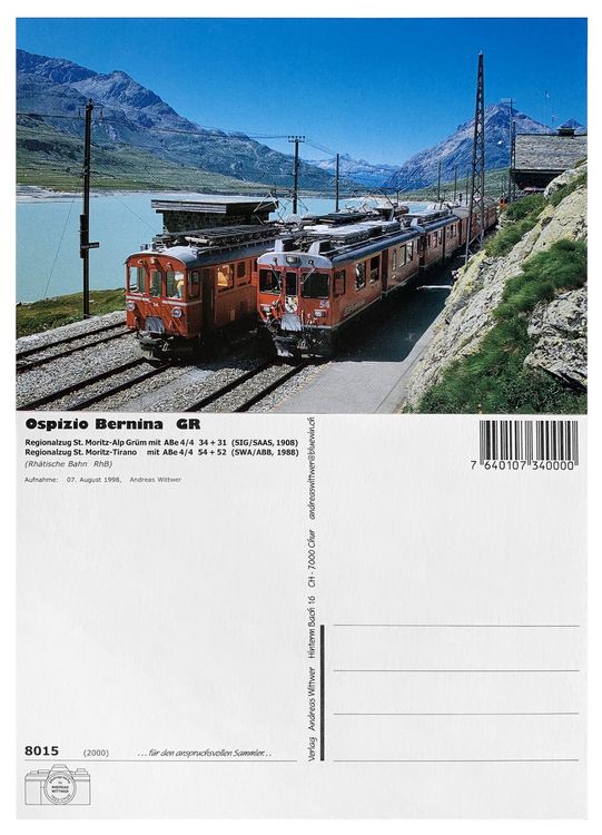 Bernina Ospizio Poschiavo Graubünden Ansichtskarte Bahn RhB (Neu (gemäss Beschreibung)) in Bern ...